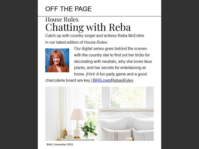 Better Homes & Gardens November 2023Off the Page