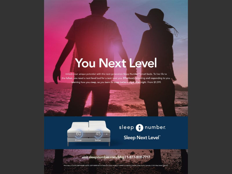 Better Homes & Gardens November 2023Sleep Number Ad
