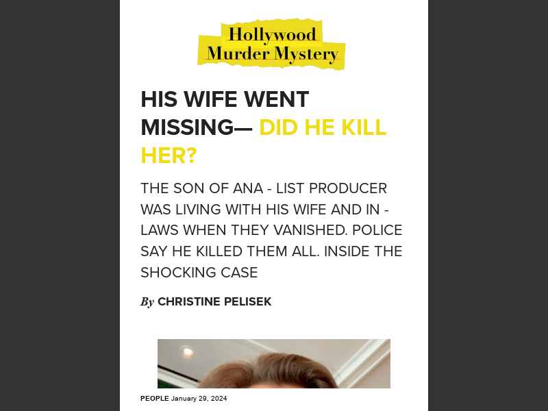 People - January 29, 2024Hollywood Murder Mystery