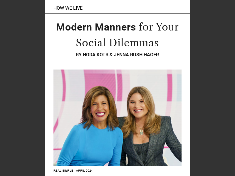Real Simple - April 2024Modern Manners