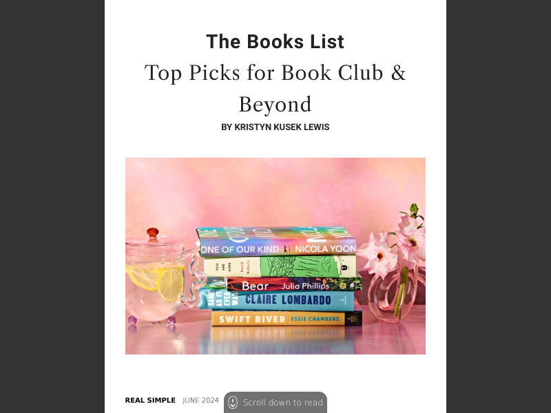 Real Simple - June 2024The Books List