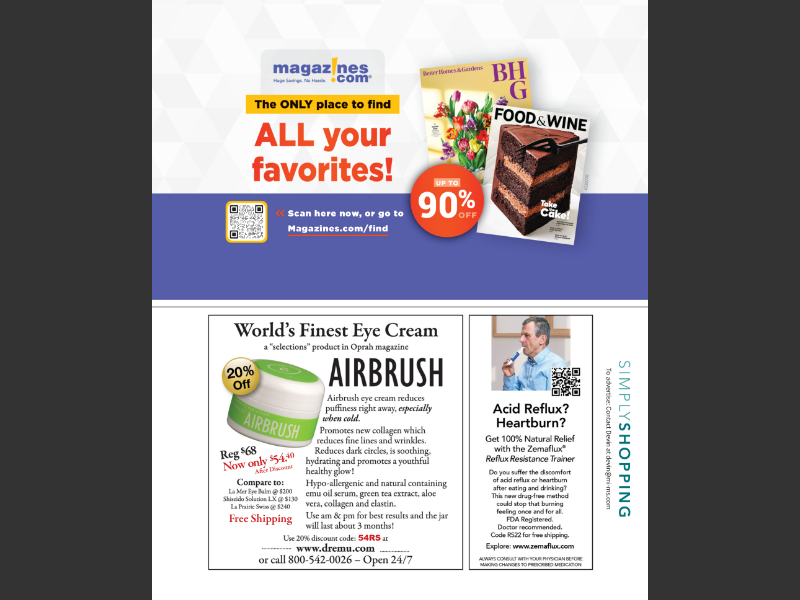 Real Simple - June 2024Magazines.com + Simply Shopping Ad