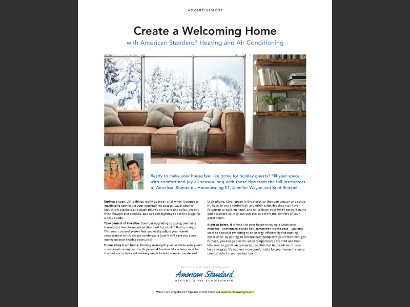 Real Simple November 2023American Standard Ad