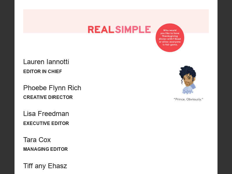 Real Simple November 2023Masthead