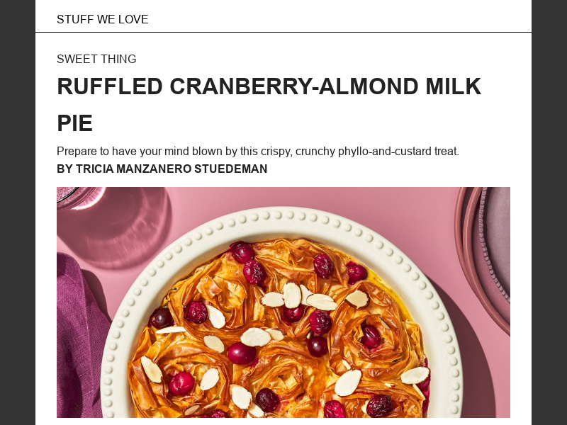 Real Simple November 2023Stuff We Love - Cranberry Pie & Book List